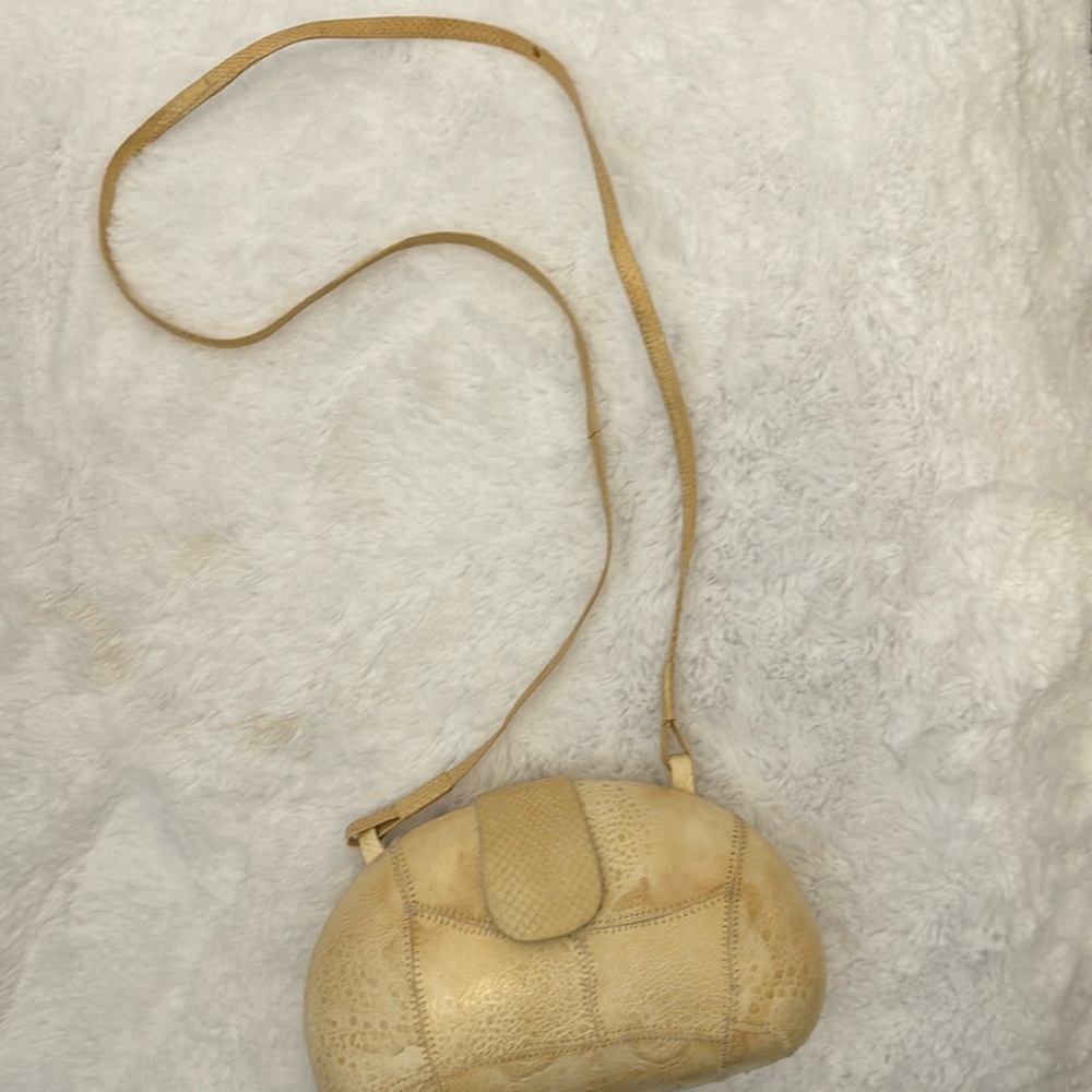 Vintage Vanessa Hard Shell Embossed Leather Bag Purse - Gem